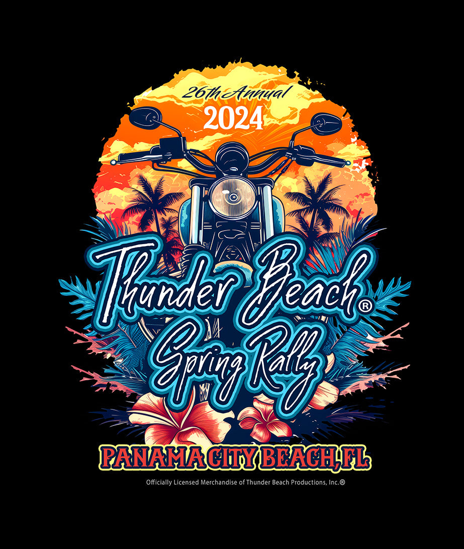 2024 Thunder Beach Spring Rally - Tropical Bike V-Neck Ladies Top ...